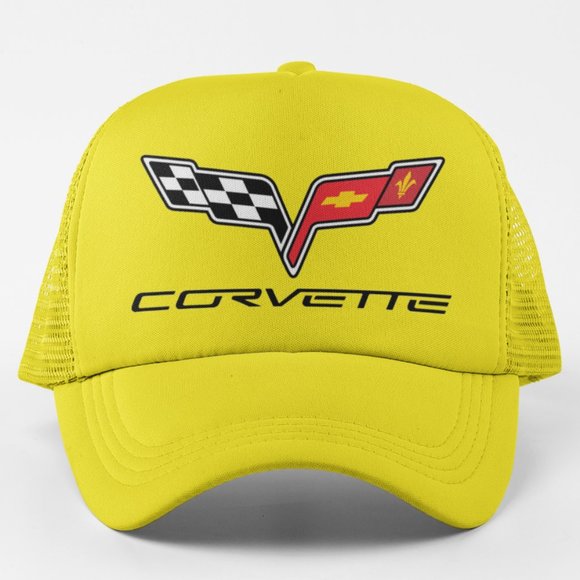 Accessories | New Corvette Retro Logo Foam Trucker Mesh Snapback Hat ...